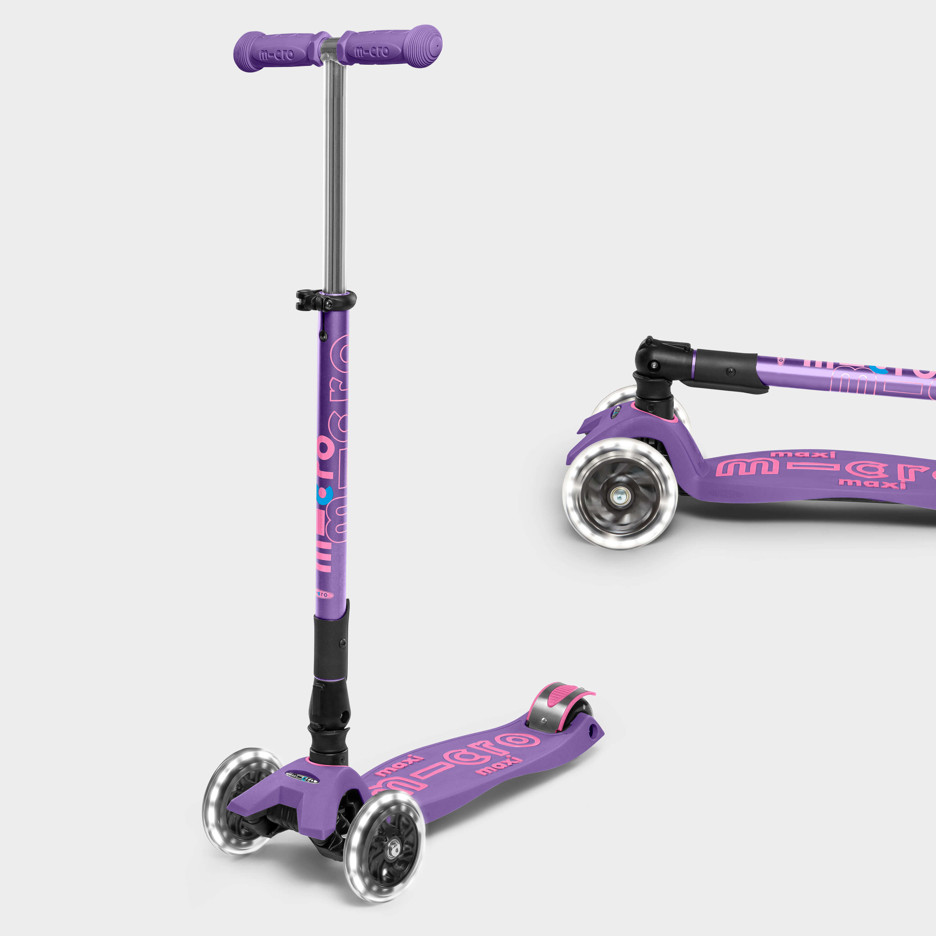 Maxi Micro Foldable LED Purple | Micro Scooters