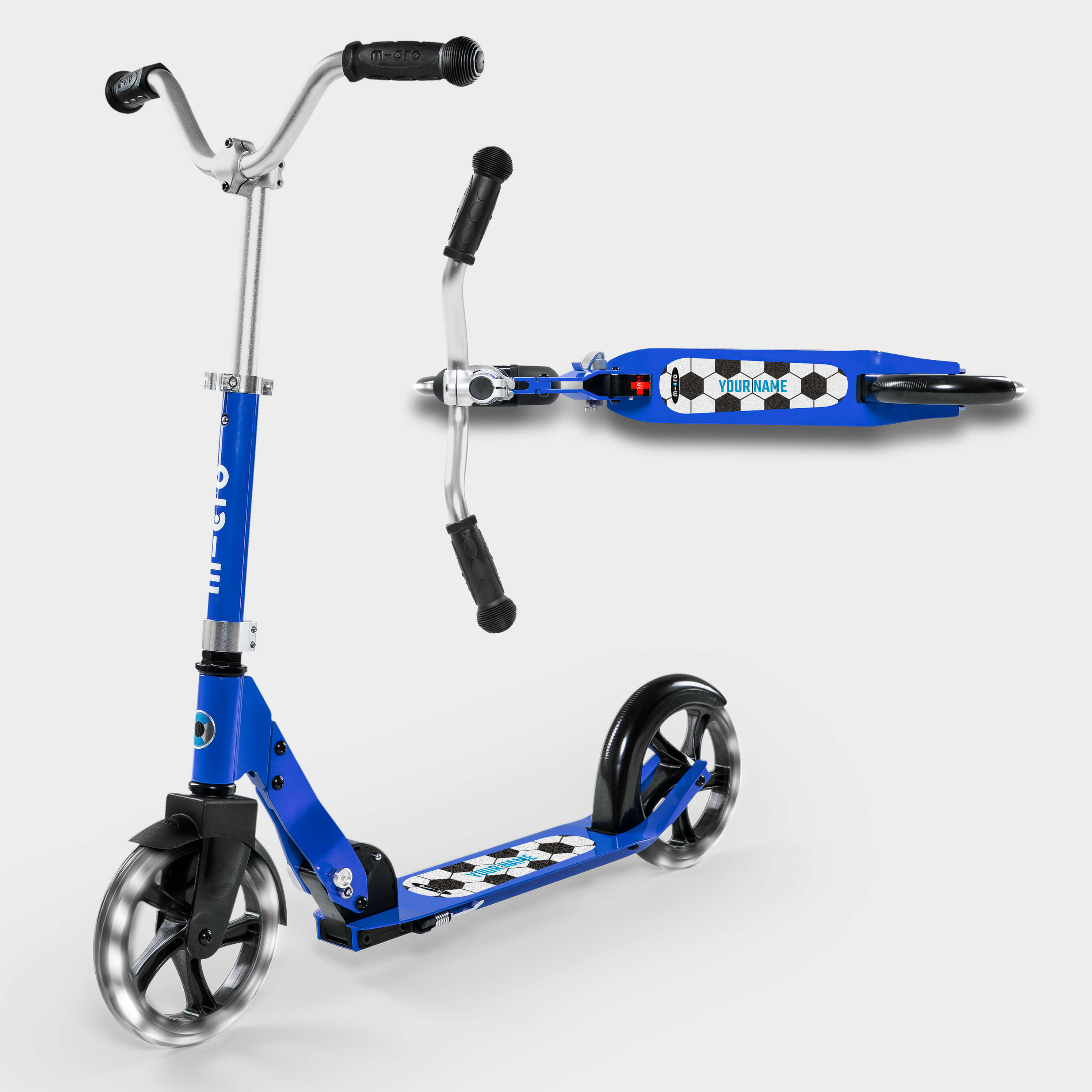 Customisable Cruiser Light up Large Wheels:Blue | Micro Scooters