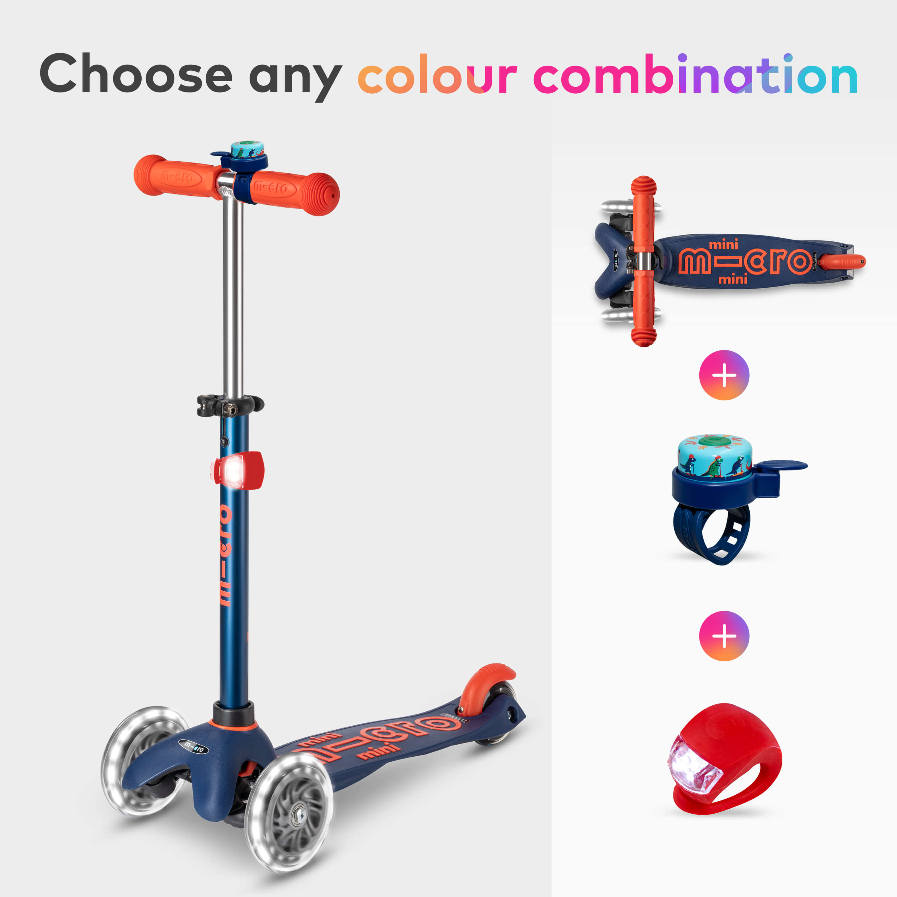 Mini Micro Deluxe LED, Bell and Light Set | Micro Scooters