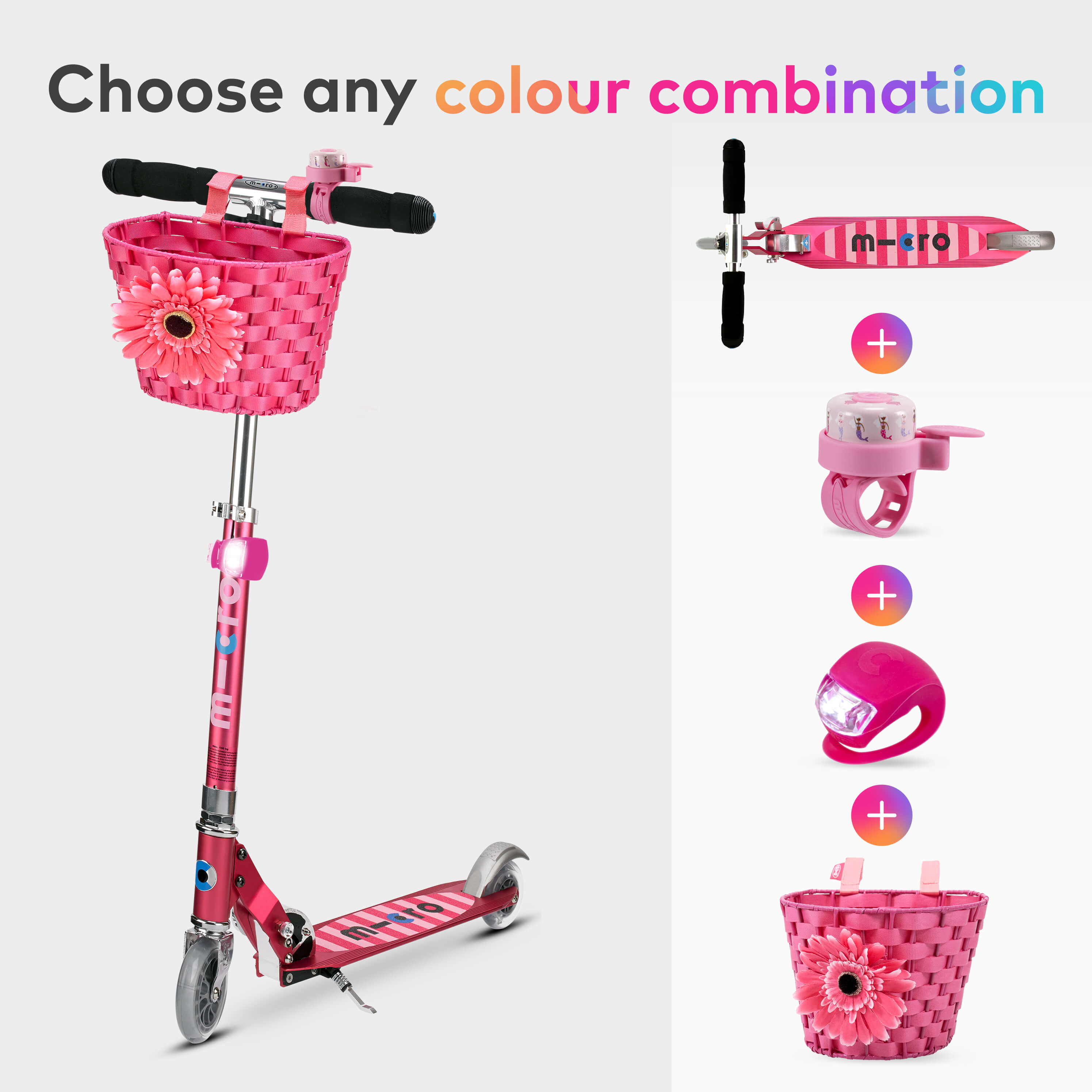 Micro Sprite Classic, Basket, Bell and Light Set | Micro Scooters